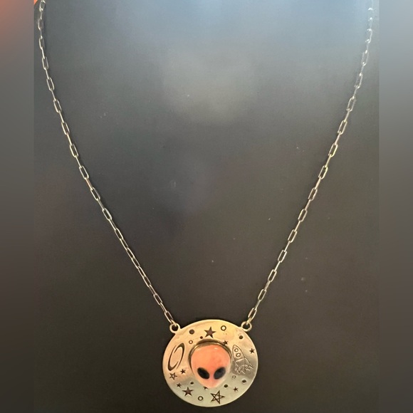 Jewelry | 11229 Alien Pendant Necklace In Sterling Silver And Pink ...